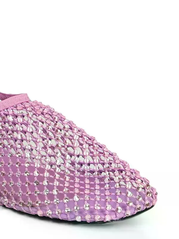 STRATEGIA SHOES Crystal-embellished Mesh Ballet Flats