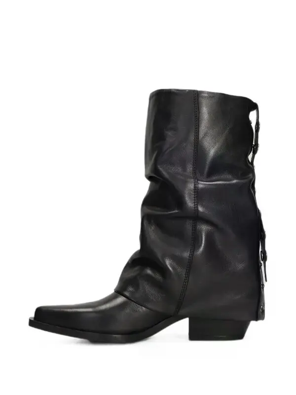 METISSE Texan Slouchy Stud-embellished Boots - Black