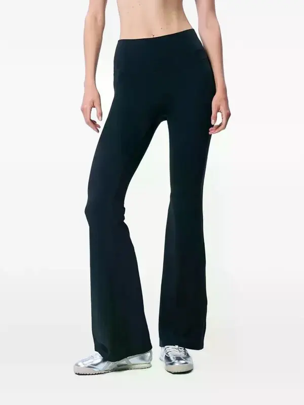GOD SAVE QUEENS High-waisted Flared Trousers With Rear Logo Print