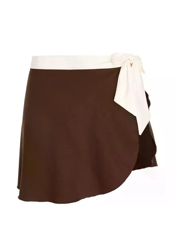 NOIRE SWIMWEAR Aria Wrap-style Mini Skirt - Brown