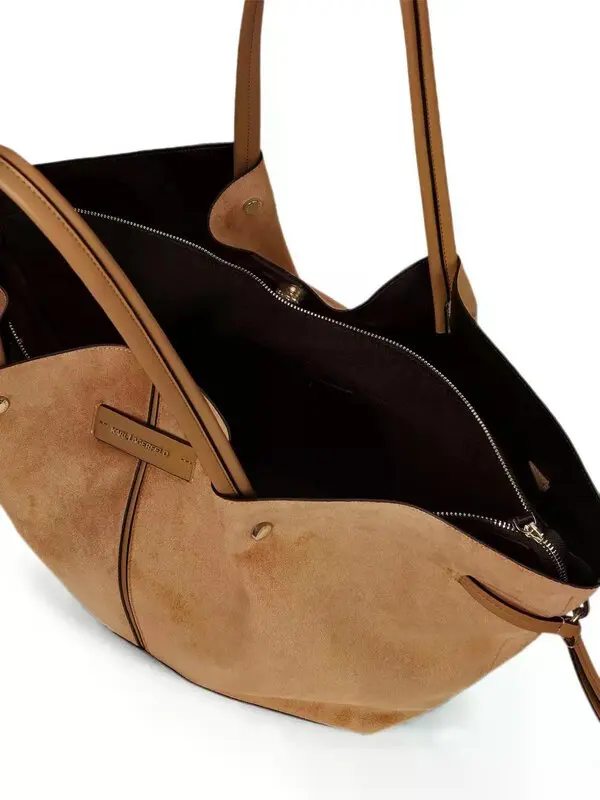 Karl Lagerfeld Large K/pierced Suede Tote Bag - Brown