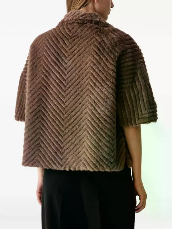 Joseph Ribkoff Chevron-pattern Faux-fur Jacket