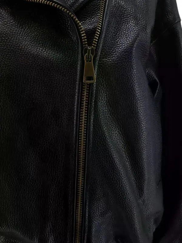 SEMICOUTURE Belted Leather Biker Jacket
