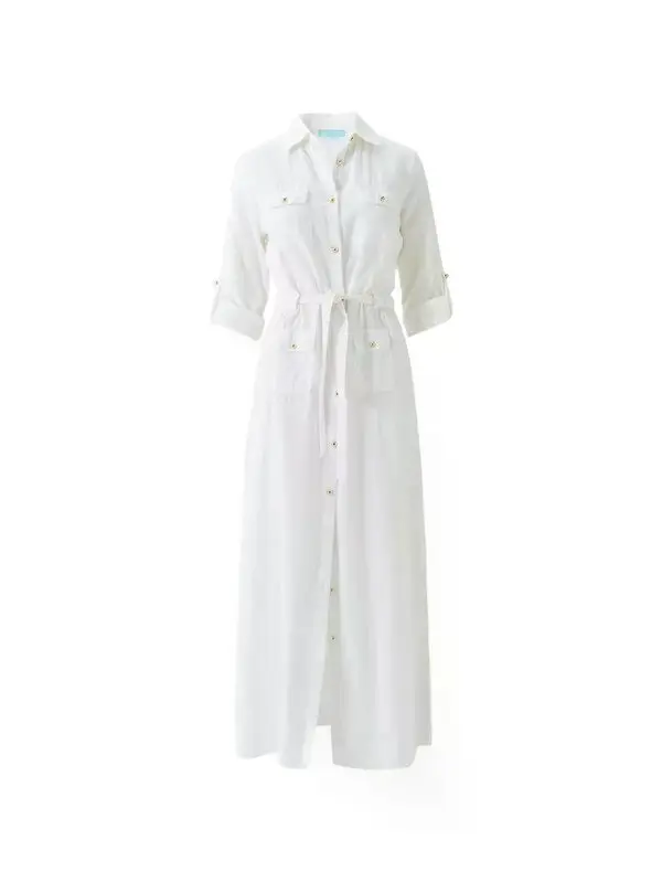 Melissa Odabash Belted Button-up Midi Dress