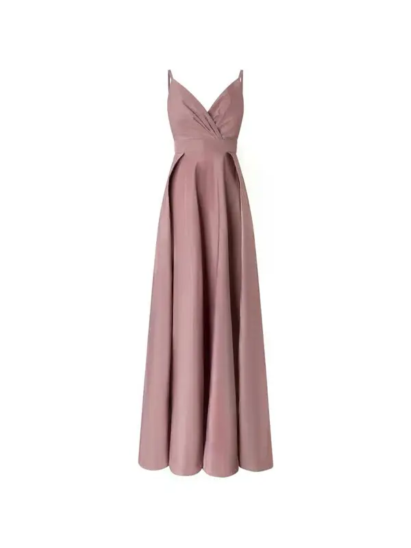 Pinko Long Taffeta Dress With Slit - Pink
