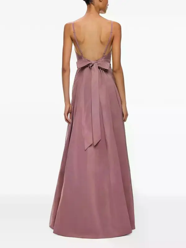 Pinko Long Taffeta Dress With Slit - Pink