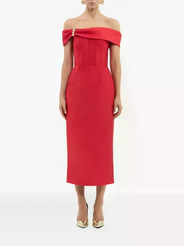 Rebecca Vallance Esmerald Midi Dress - Red