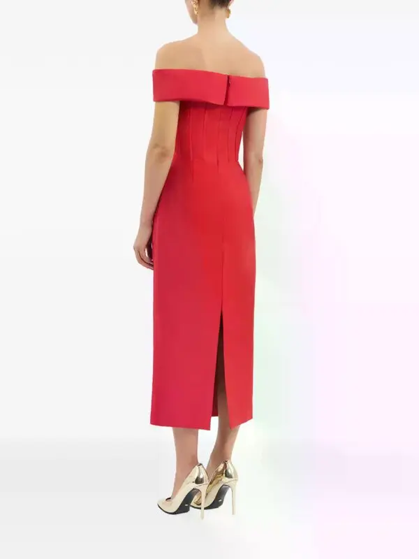 Rebecca Vallance Esmeralda Midi Dress With Gold Hardware