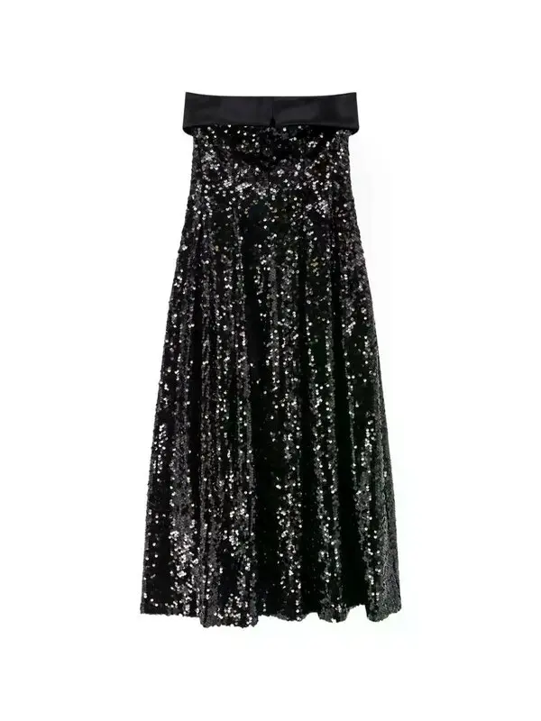 Alberta Ferretti Sequin-embellished A-line Midi Dress