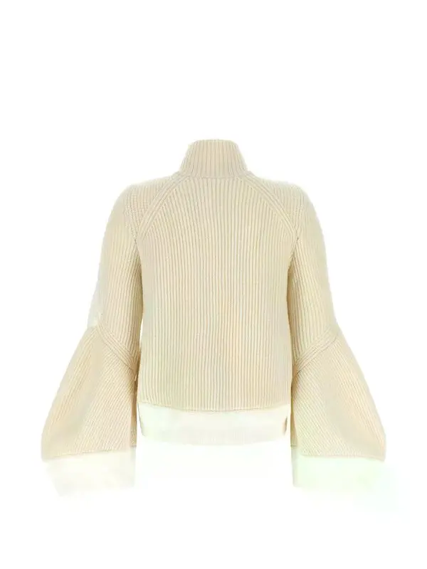 Sacai Ribbed-knit Panelled Jacket