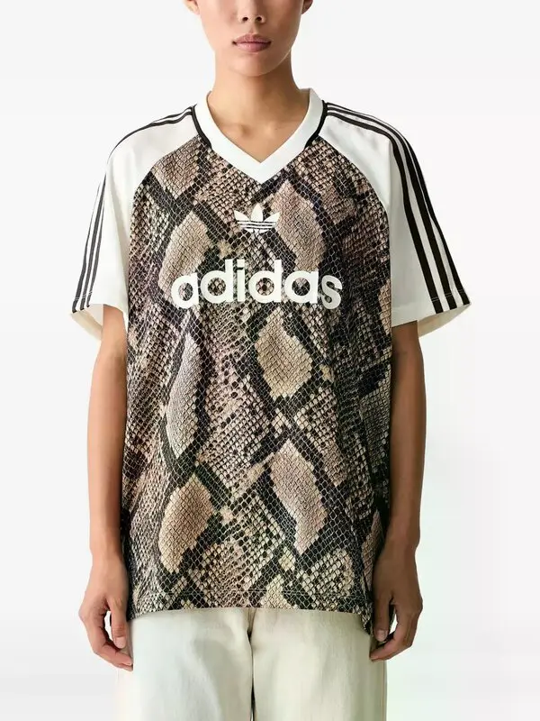 Adidas Snakeskin-print T-shirt - Brown