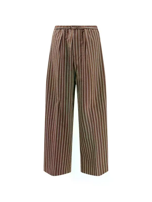 Closed Wynston Striped Cotton Palazzo Pants - Brown