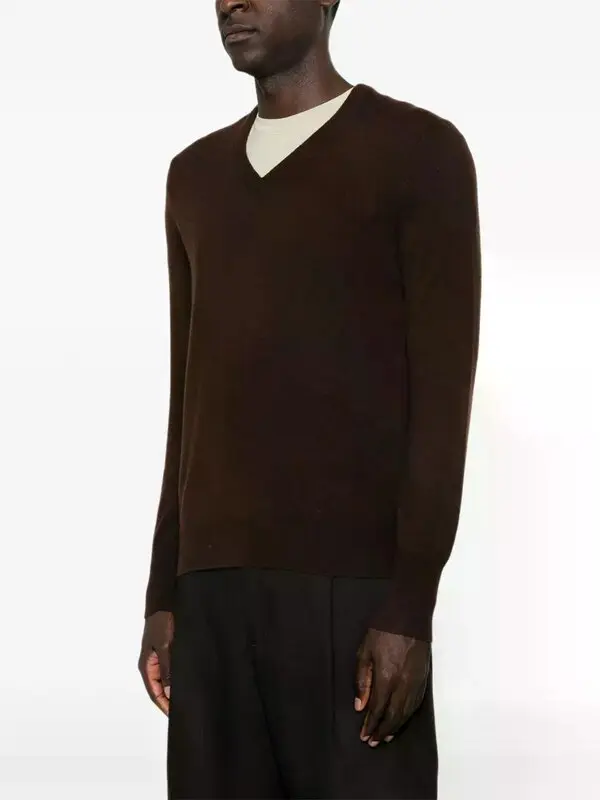 Eric Bompard V-neck Cashmere Knit - Brown
