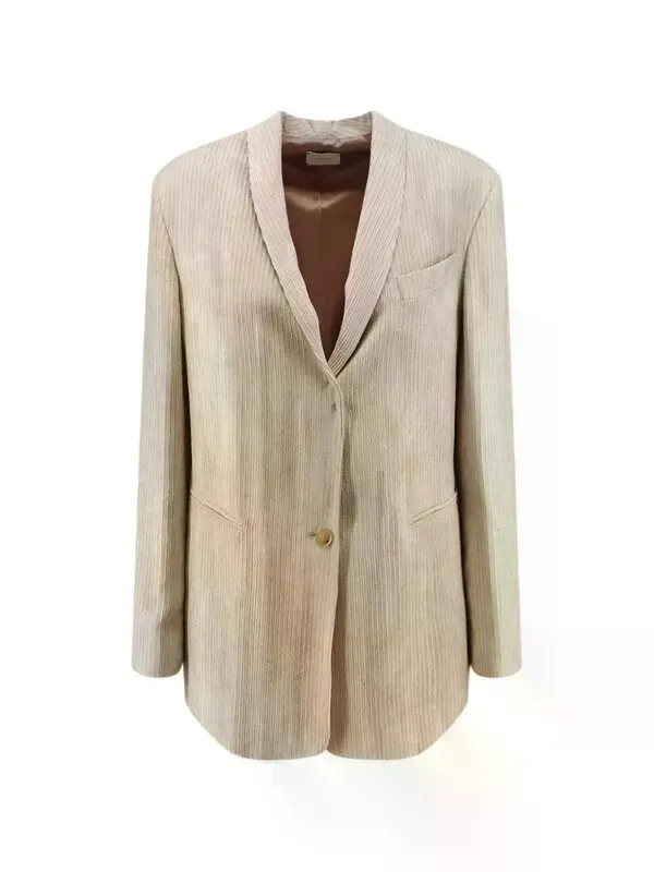 ALYSI Corduroy Shawl-lapel Blazer - Neutrals