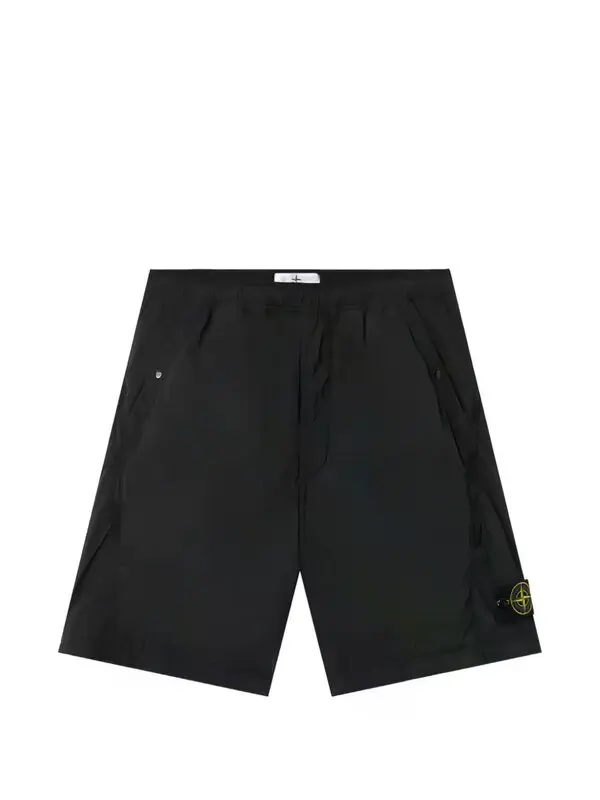 Stone Island Compass-patch Drawstring Shorts - Black