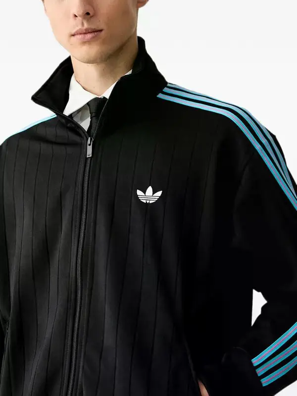 Adidas Firebird Stripe-detail Zip-up Sweatshirt