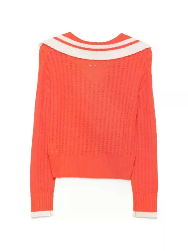 Patrizia Pepe Open-knit Sweater With Stripe Detail