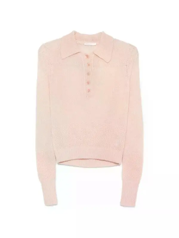 Patrizia Pepe Mohair-wool Blend Polo Top - Pink