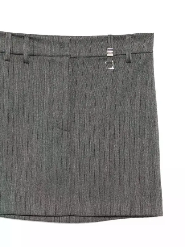 Patrizia Pepe Pinstriped Mini Skirt - Grey