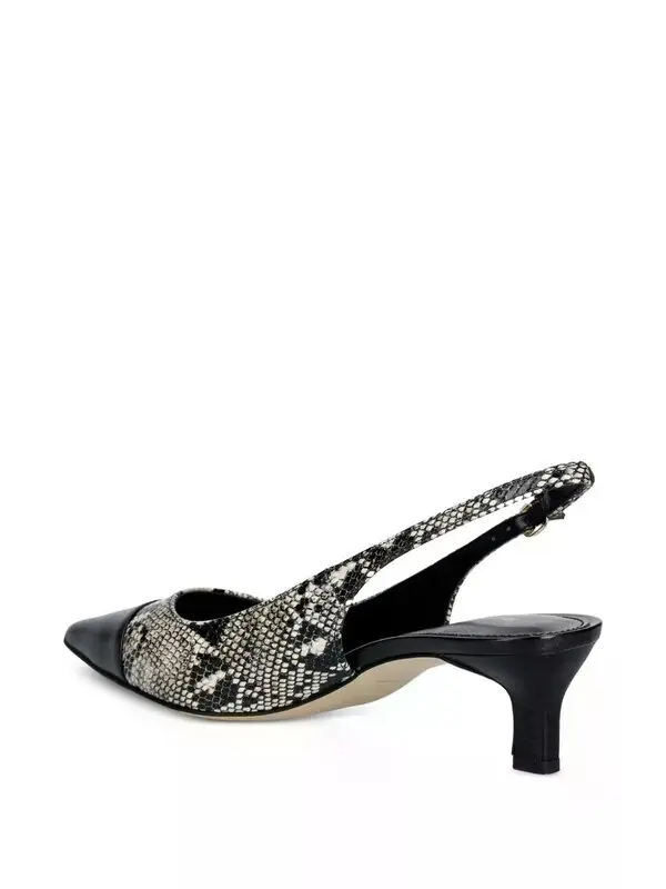Michael Kors Amara Snake-effect Pointed-toe Pumps - Neutrals
