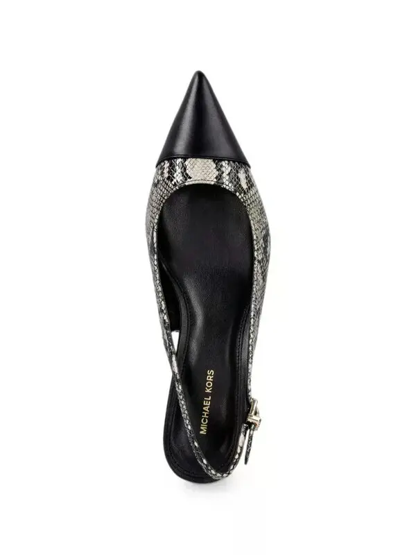 Michael Kors Amara Snake-effect Pointed-toe Pumps - Neutrals