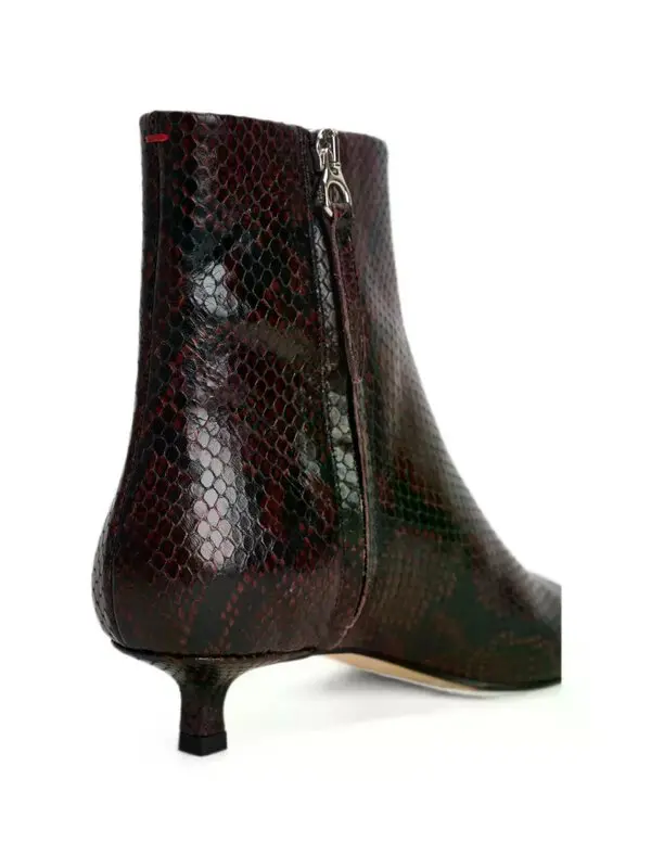 AeydĒ Snakeskin-effect Pointed-toe Ankle Boots