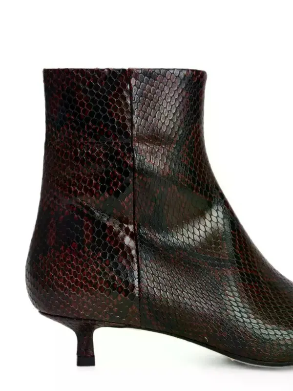 AeydĒ Snakeskin-effect Pointed-toe Ankle Boots