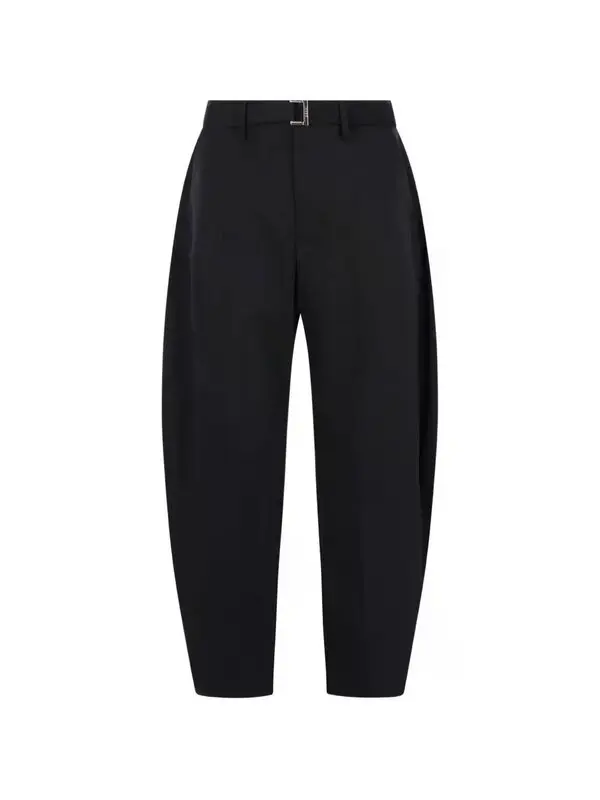 Sacai Belted Pleated Trousers - Black