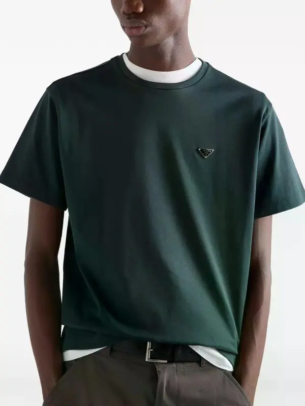 Prada Logo-plaque Cotton T-shirt