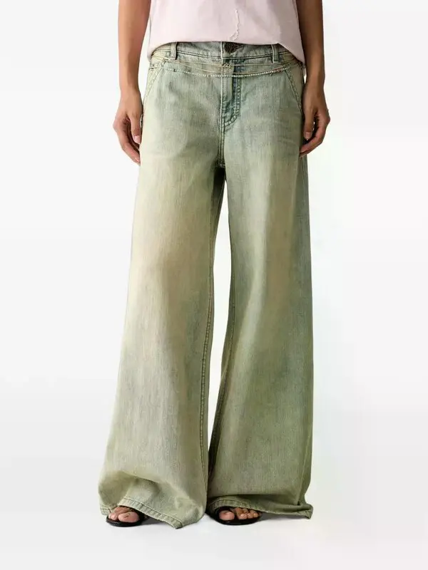 Miss Sixty Beaded-chain Flared Jeans