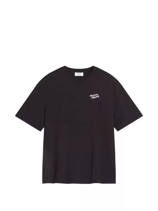 Maison Kitsuné Handwriting Logo-embroidery T-shirt - Black