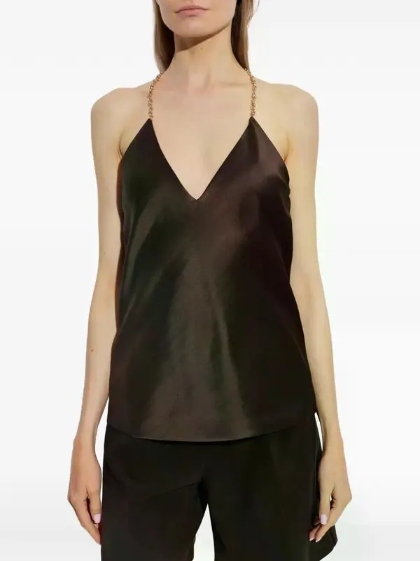 Sportmax Sleeveless Halter Top With Chain Detail