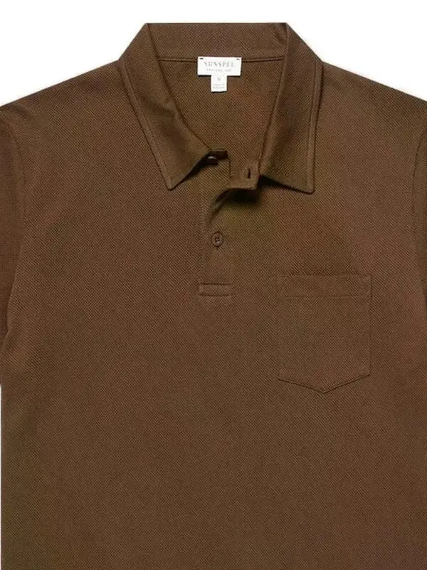 Sunspel Rivieira Polo Shirt - Brown