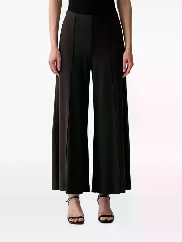 Joseph Ribkoff Dark Pintuck Detail Palazzo Pants - Brown