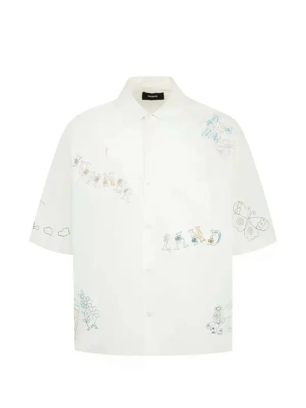 NAHMIAS Scribble-print Poplin Shirt - White