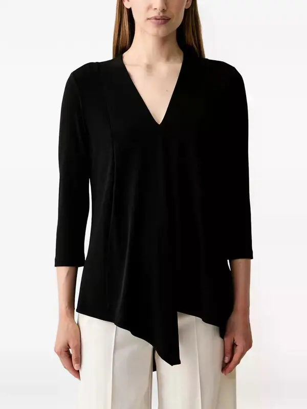 Joseph Ribkoff Asymmetric V-neck Top