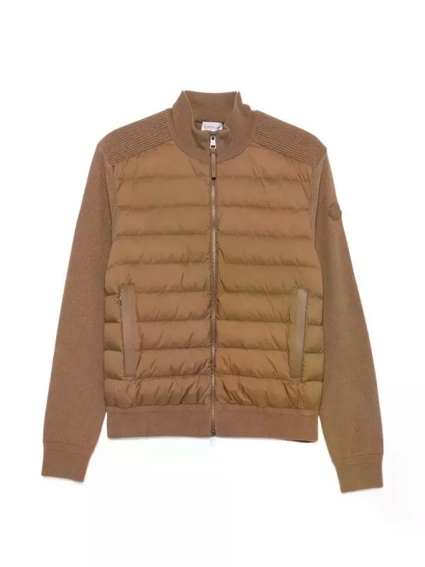 Moncler Quilted Panel Zip-up Cardigan