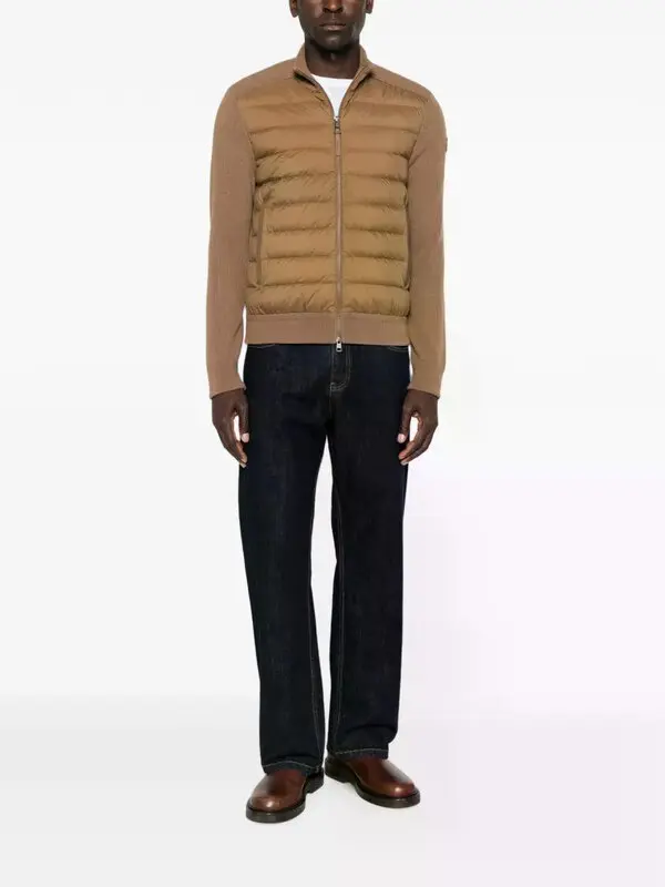 Moncler Quilted Panel Zip-up Cardigan