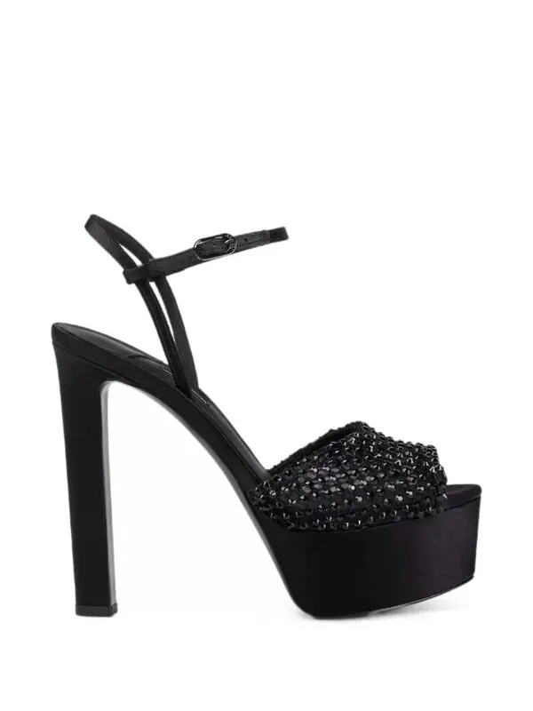LE SILLA Gilda Crystal-embellished Platform Sandals - Black