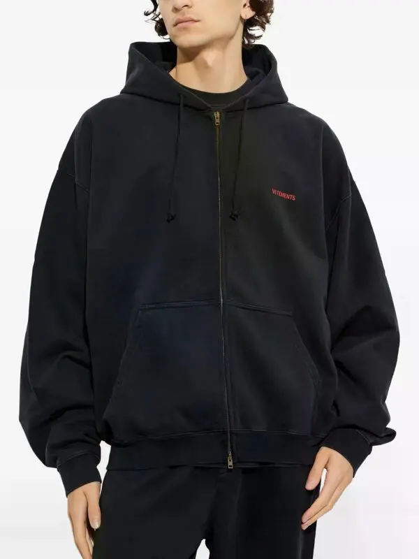 Vetements Logo-print Zip-up Hoodie