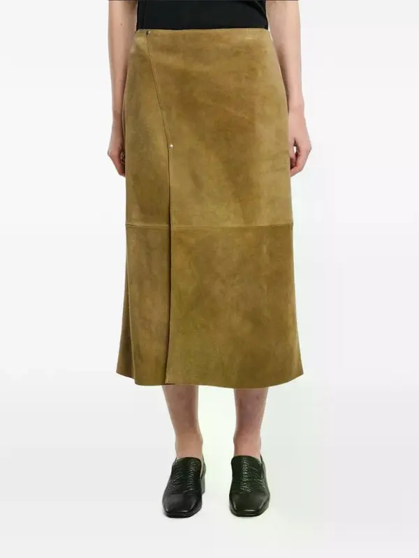 Studio Nicholson Asymmetric Suede Skirt - Neutrals