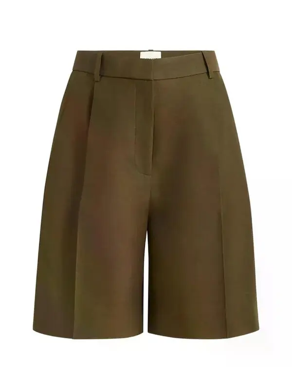 Khaite Auggie Knee-length Shorts In Sculptural Cady - Green