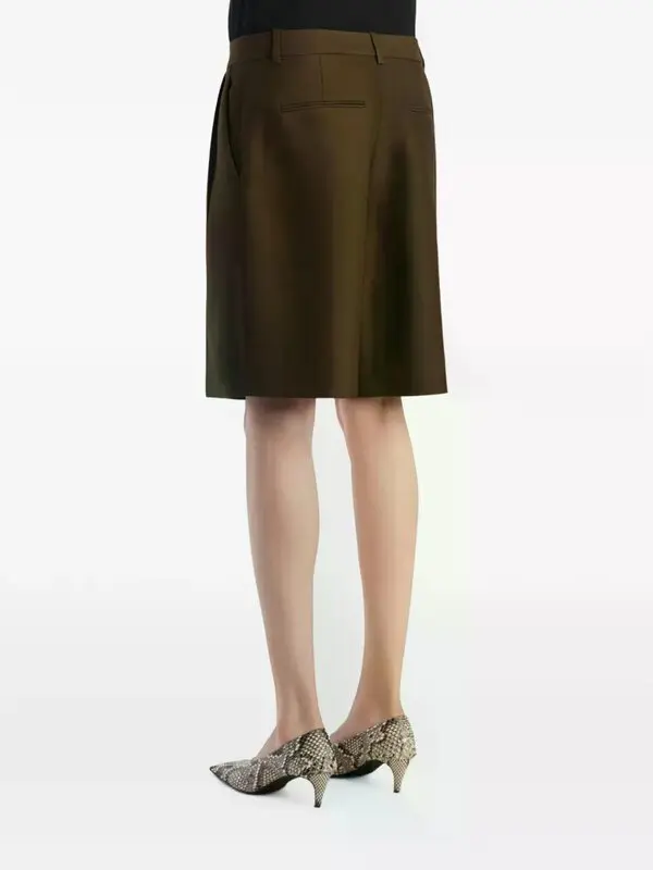 Khaite Auggie Knee-length Shorts In Sculptural Cady - Green