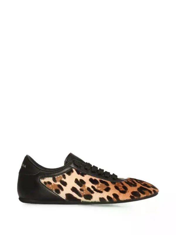 Dolce & Gabbana Leo Pony-hair Soft Ballet Sneakers - Neutrals