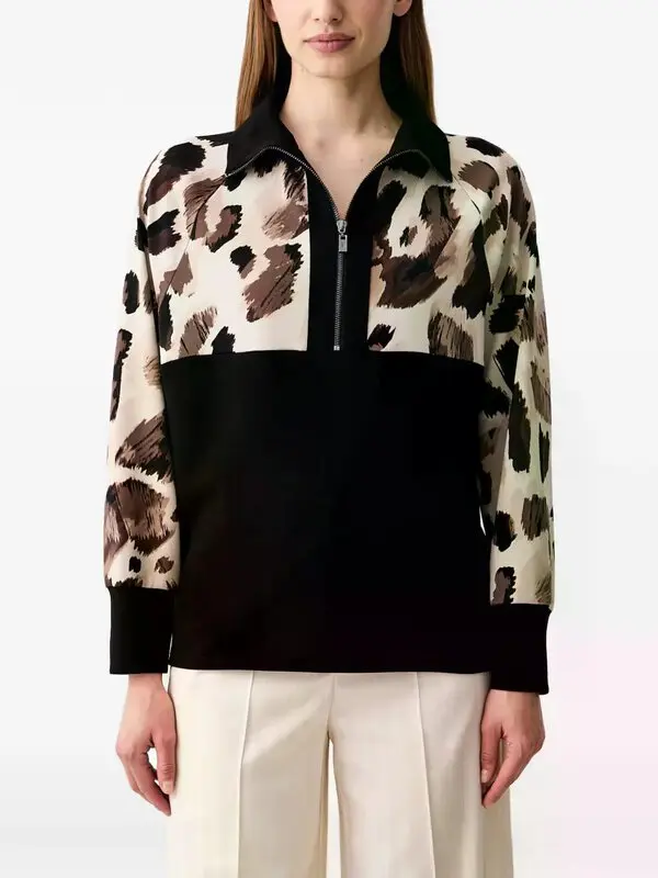 Joseph Ribkoff Leopard-print Colour-block Top