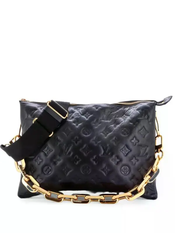 LOUIS VUITTON Coussin Bag Monogram Embossed Lambskin Mm Crossbody Bag - Black