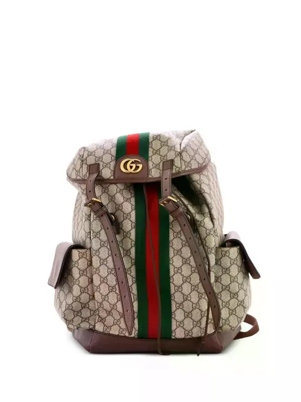 Gucci Ophidia Gg Coated Canvas Medium Backpack - Brown