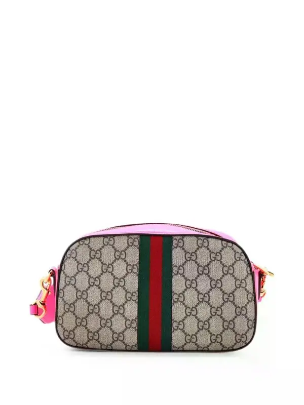 Gucci Ophidia Convertible Camera Bag Gg Coated Canvas With Leather
