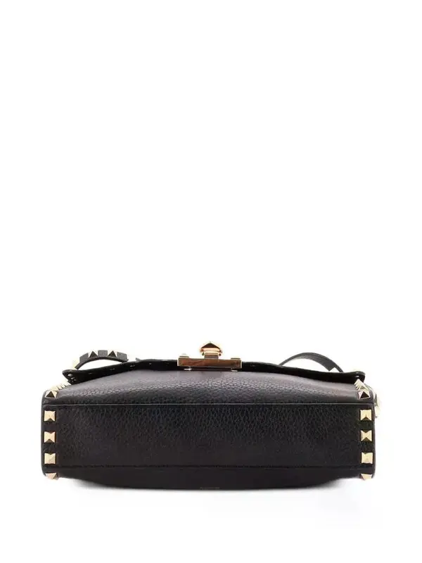 Valentino Garavani Rockstud Flip Lock Flap Leather Small Shoulder Bag