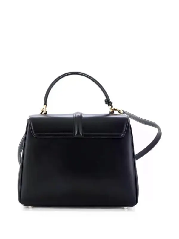 Celine 16 Top Handle Bag Smooth Calfskin Small Satchel - Black